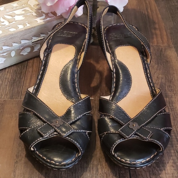 Born | Shoes | Born Black Hand Crafted Leather Slingback Heels | Poshmark